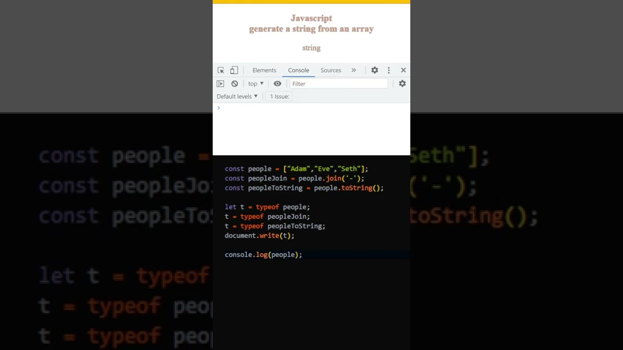 Javascript, how to convert an array to string