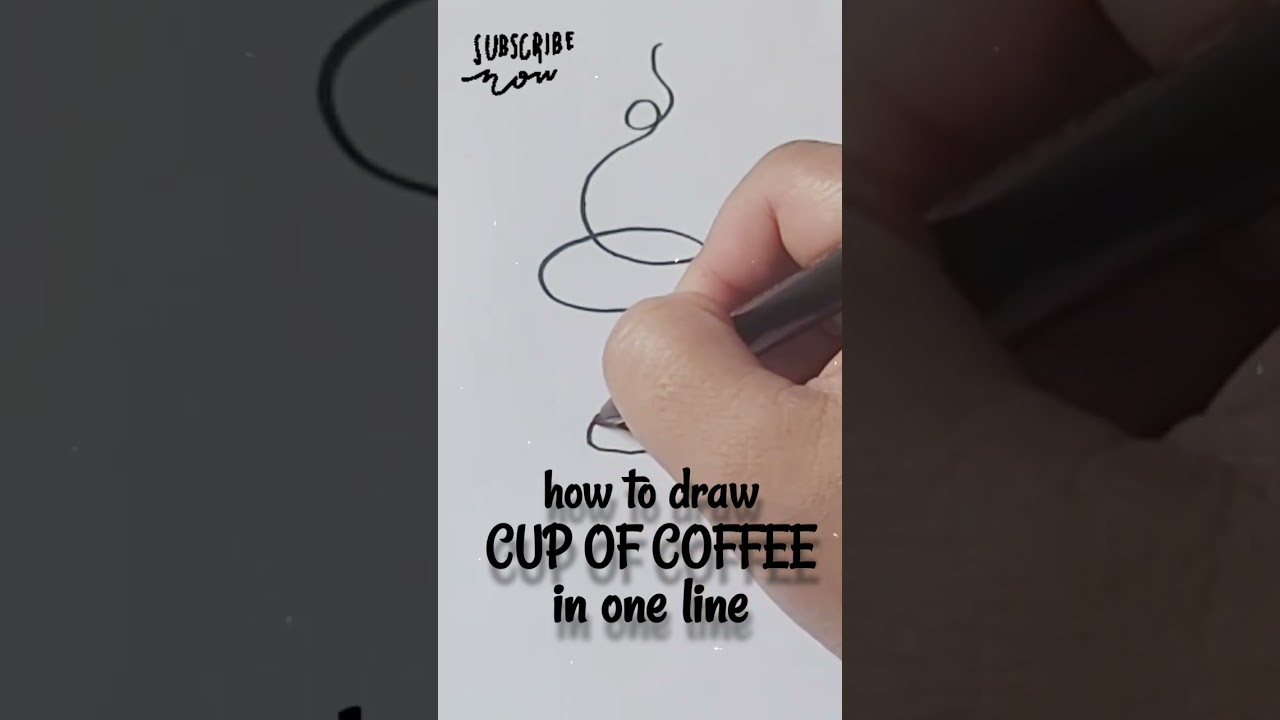 drawing CUP OF COFFEE!in one line #shorts #onelinedrawing #easydrawing