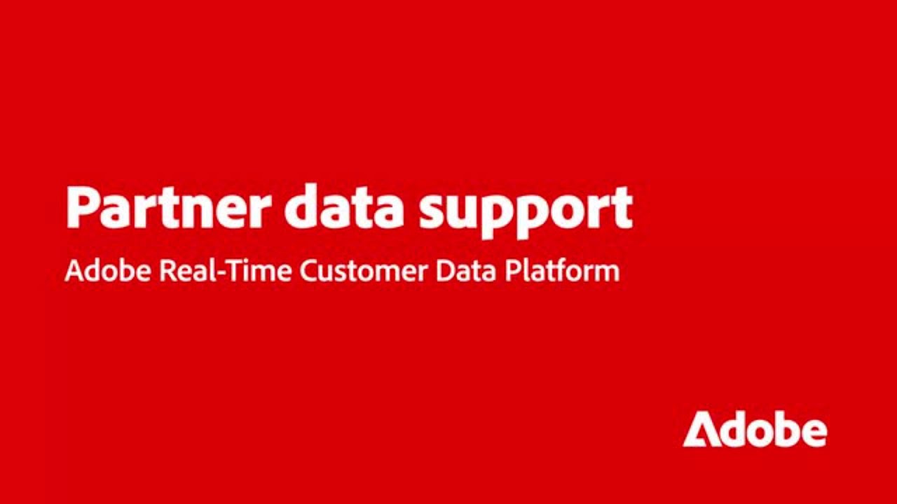 Partner & Data Support in Real-Time CDP | Adobe for Business