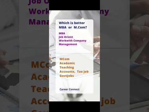 Which is better MBA or M.Com ? Jobs Career Education