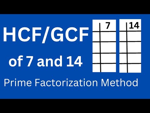 GCF/HCF of 7 and 14 l Prime Factorization Method