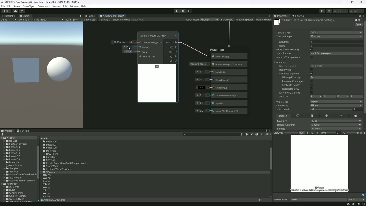 ShaderGraph Sample Texture 2D Array