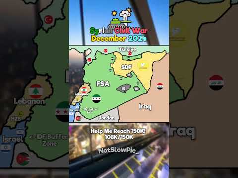 Syrian Civil War Map - December 2024 #shorts #mapping #syria #civilwar #viral #trend