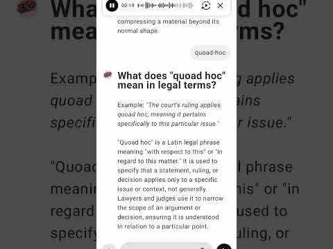 What does "quoad hoc" mean in legal terms?