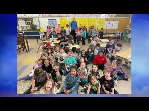 Sunnyside 1st graders receive a weather lesson from a KRTV meteorologist