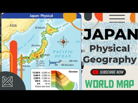 Japan Physical Map /Japan Map / Physical Features of Japan / Map Japan / Physical Geography of Japan