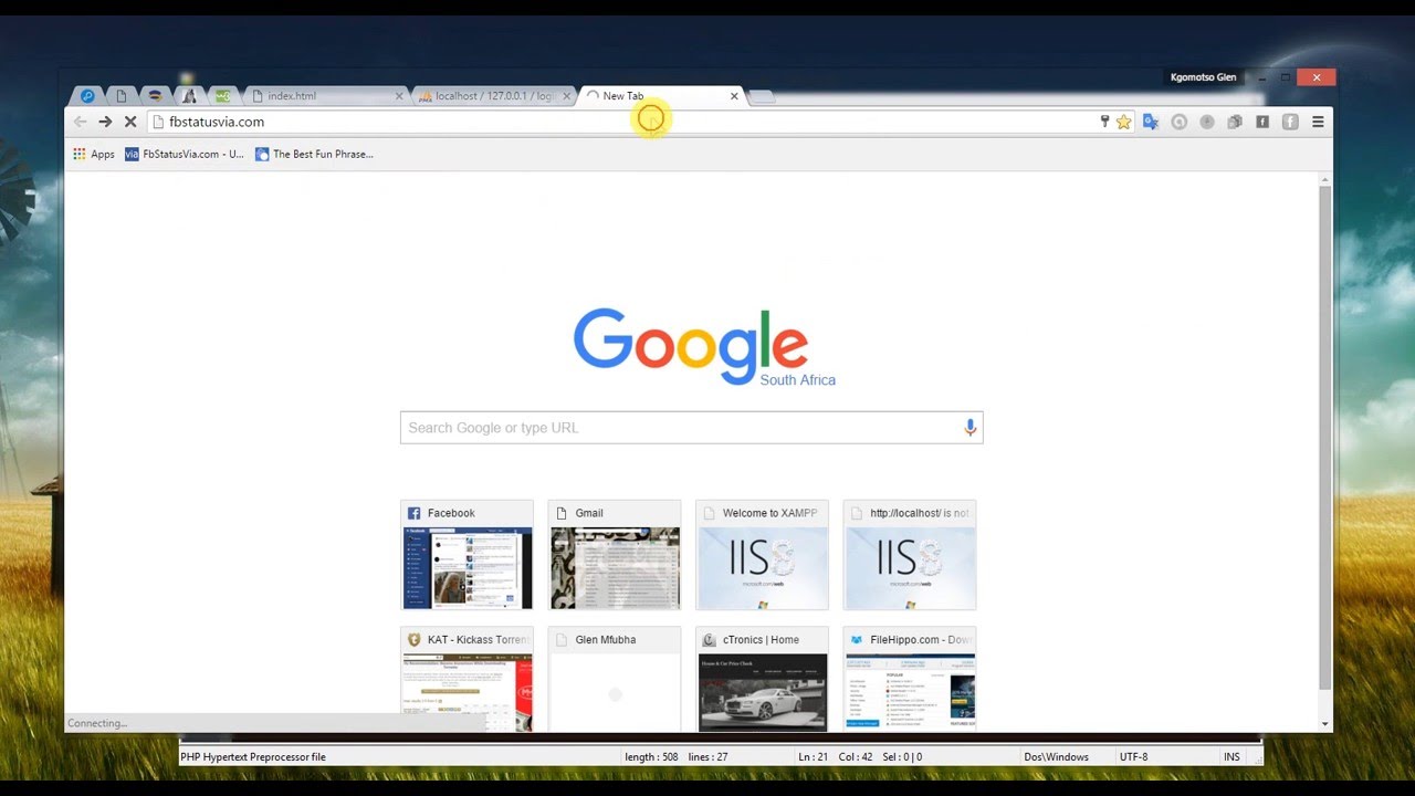 PHP Login example using XAMPP