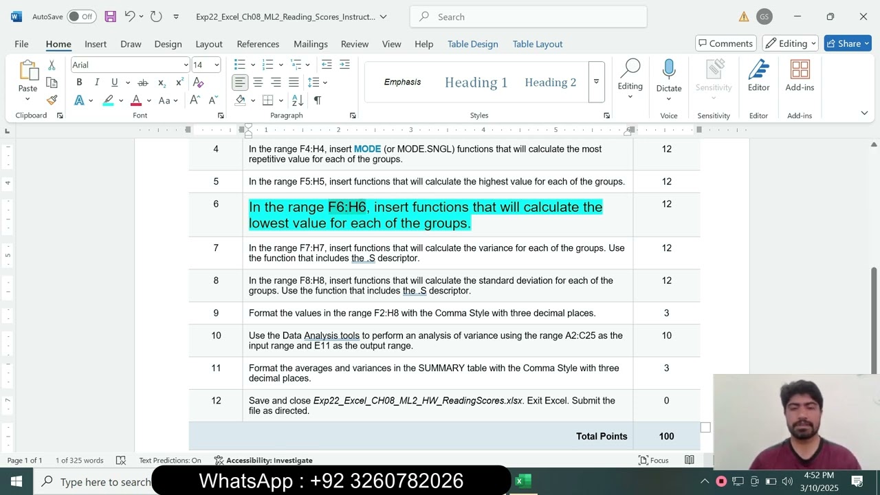 Exp22_Excel_Ch08_ML2_Reading_Scores | Exp22 Excel Ch08 ML2 Reading Scores | excel Ch08 ML2 Reading