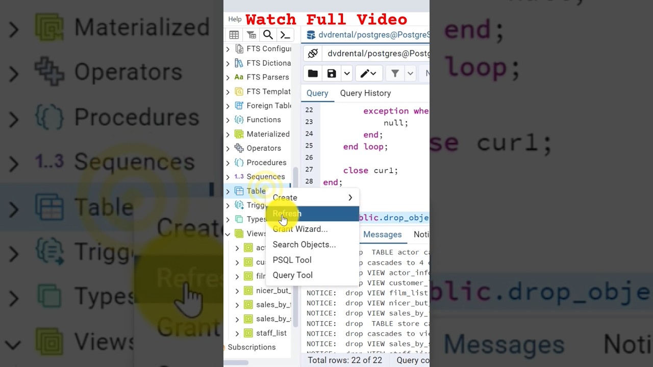 How To Drop All Tables/Views In PostgreSQL