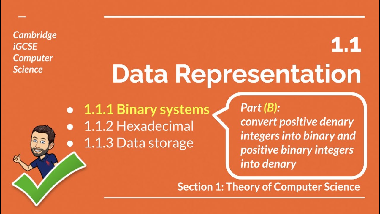 iGCSE Computer Science: 1.1.1 (b) – Data representation - Converting Binary and Denary Integers