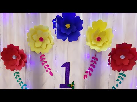 Floral Birthday Decoration | Giant Paper Flowers | First Birthday Party Decoration Ideas|Buddy's Art