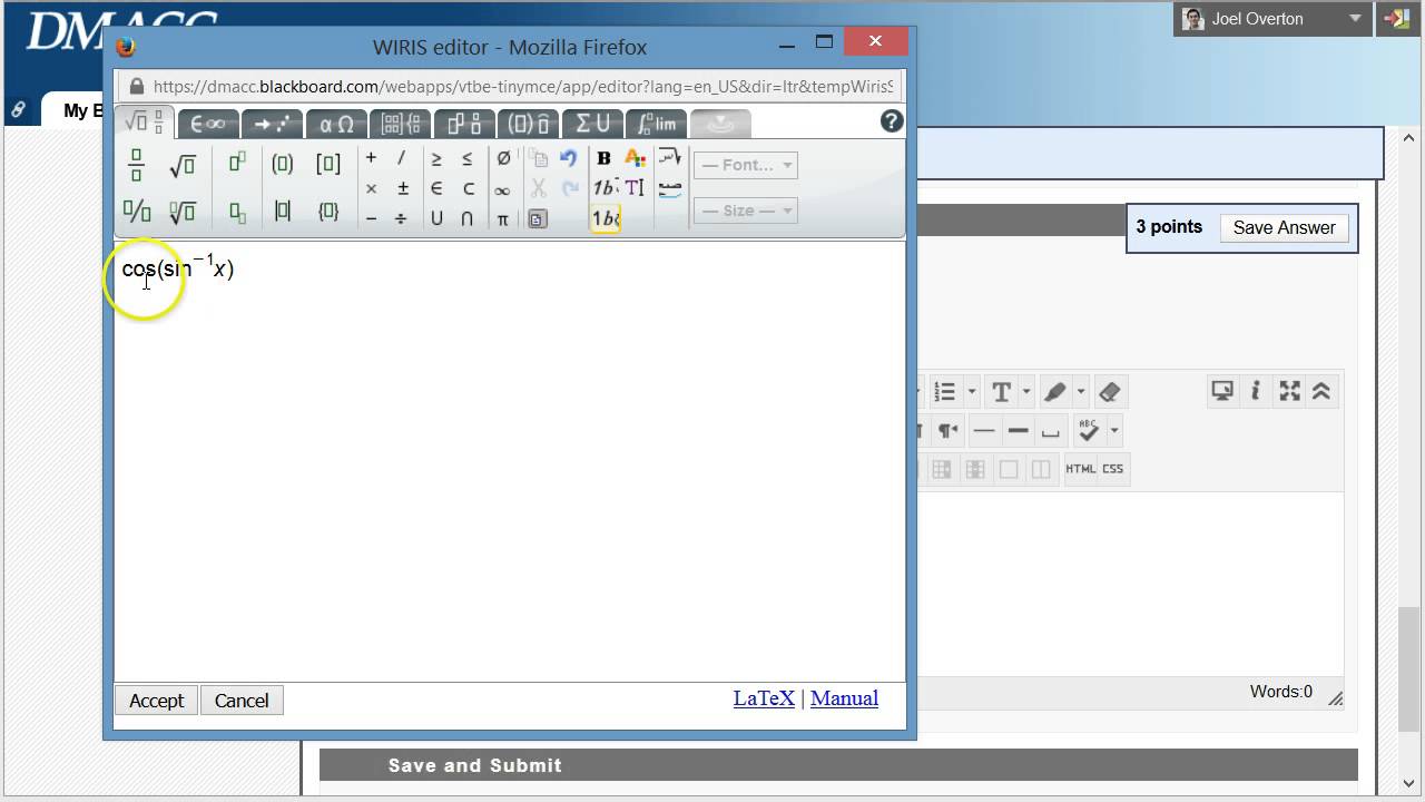 Using BB Math Editor