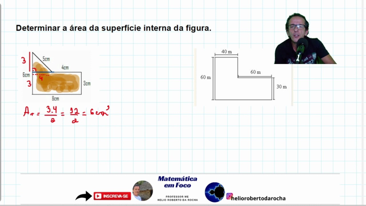 #5 Cálculo de área de triângulo e quadrilátero 8º ano