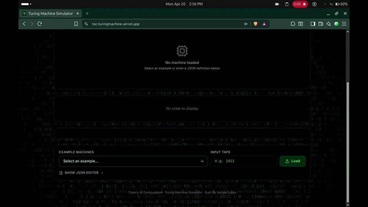 Turing Machine Simulator - TOC Assignment