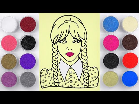 Sand painting Wednesday Addams