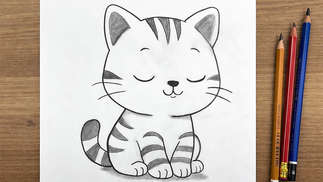 Wie zeichnet man eine Katze - Katze zeichnen für anfänger