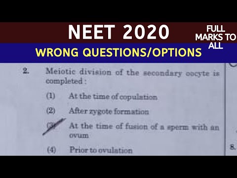 NEET 2020 wrong questions and options, NTA neet 2020 answer key, neet 2020
