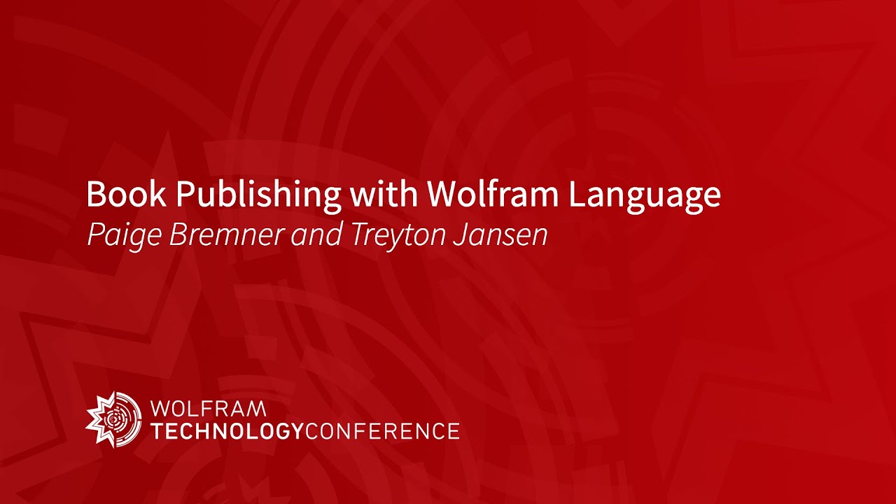 Book Publishing with the Wolfram Language