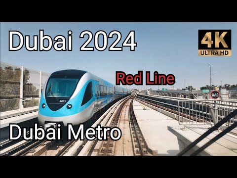Dubai [4K] Dubai Metro Gold Class Ride : Red Line Full Tour - 2024 🇦🇪