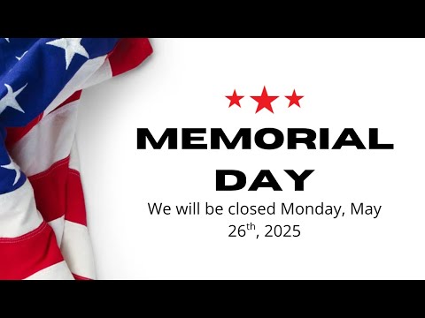 Memorial Day Closure Notice