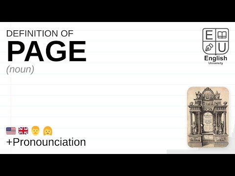 PAGE meaning, definition & pronunciation | What is PAGE? | How to say PAGE