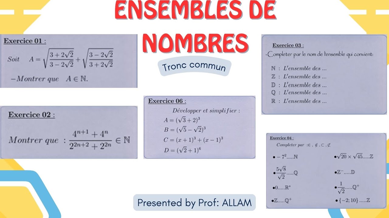 نمودج لتمارين مأخوذة من الفروض ---Devoirs Corrigés Maths N°1 S1 Tronc commun