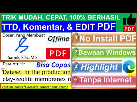 edit PDF tanda tangan Komentar Highlight Copas I tanpa Install PDF I Bawaan Windows I offline Mudah