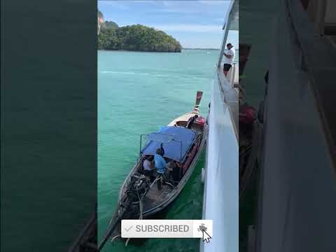 How do you get on a ferry mid-ocean? Railay Beach Thailand transfer to Koh Phi Phi #shorts