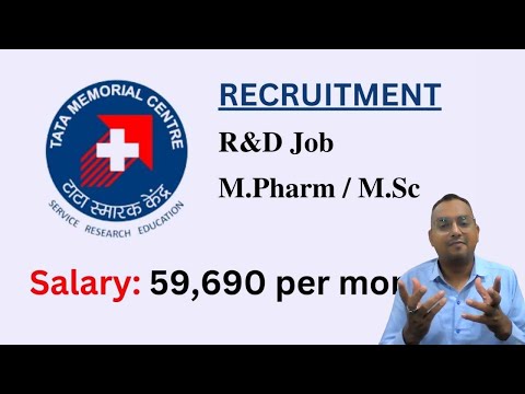 Job for M.Pharm or MSc as Research Associate at ACTREC, 3 posts