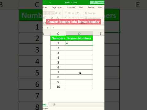 Excel Function to get Roman Number #excelformula #excelfunction