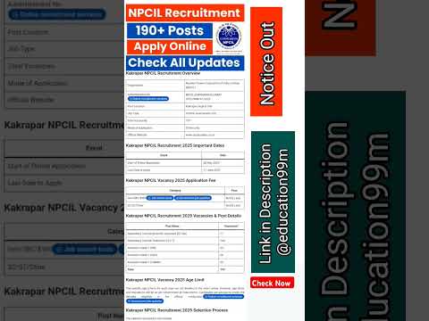 ✅ Kakrapar NPCIL Recruitment 2025: Short Notice Out#npcilrecruitment#npcil#jobs#yt#npcilupdate#viral