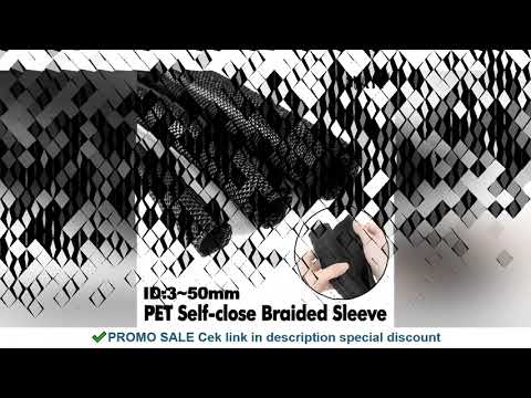 Cable Sleeve Self Closing PET Braided Expandable Auto Line Management Overlaps Flexible Loom Split P