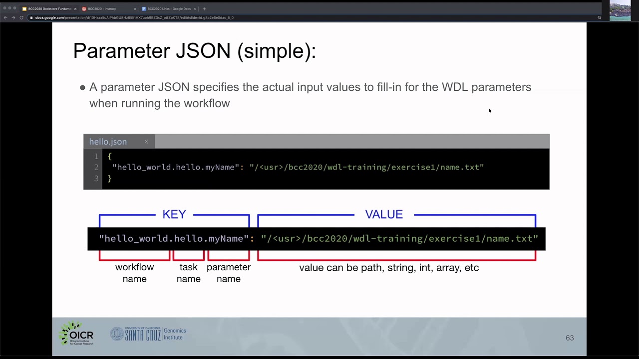 Example: Simple WDL and Parameter Input File