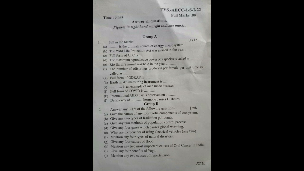 AECC -1 || EVS || UG 1st year || 1st semester || #ug #evs #evsquestion #aecc