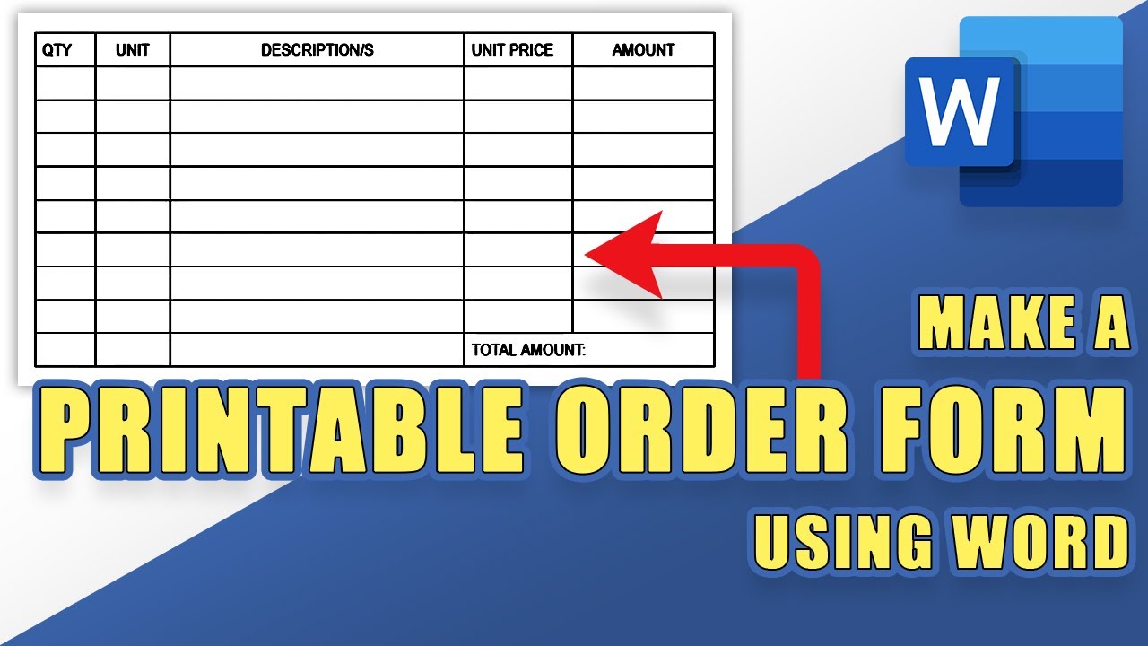 How to Create a (Custom & Printable) ORDER FORM in Word (Easily!)