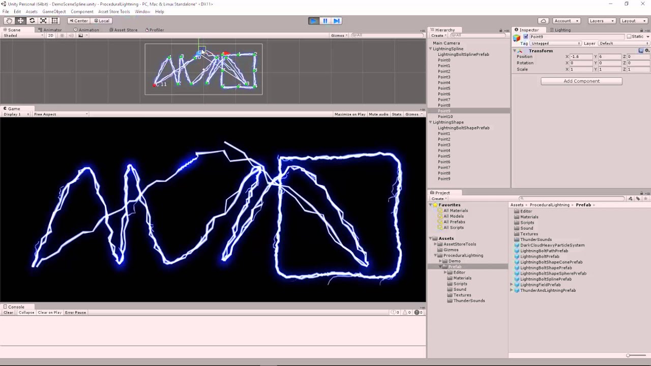 Lightning Spline and Paths with Unity using Procedural Lightning