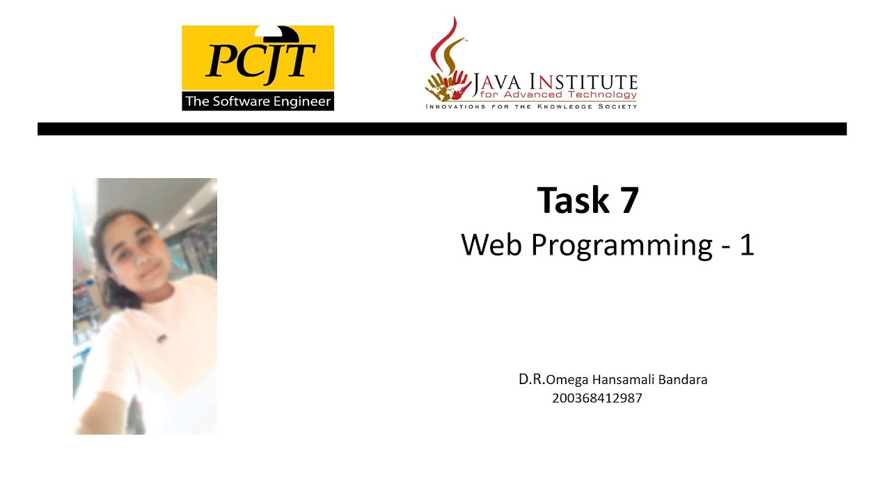 Task 7 | Web Programming - 1 | Java Institute