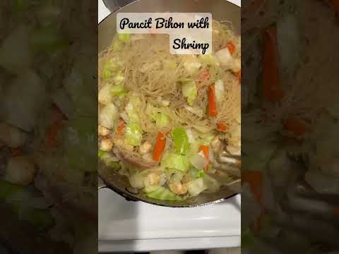Pancit Bihon with Shrimp #pancitbihon