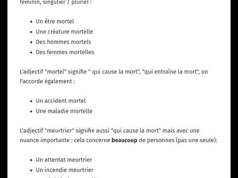 Mortel vs Meurtrier, étude de vocabulaire