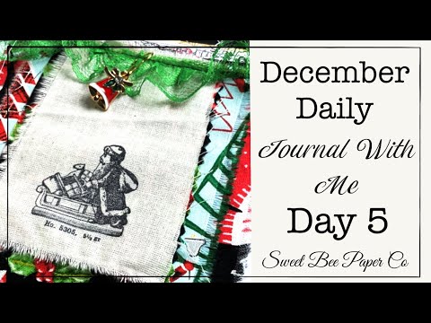 December Daily Junk Journal 2022 | Fabric Flip Page | Day 5 | #decemberdaily #journalwithme