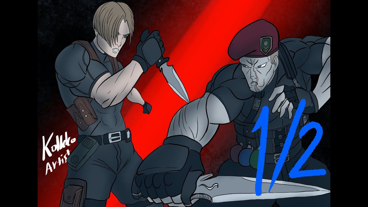 Leon S Kenedy  VS Jack Krauser Part 1/2 Lineart