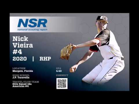 Nick Vieira (2020 RHP) *GAME HIGHLIGHTS* Elite Squad Baseball Academy