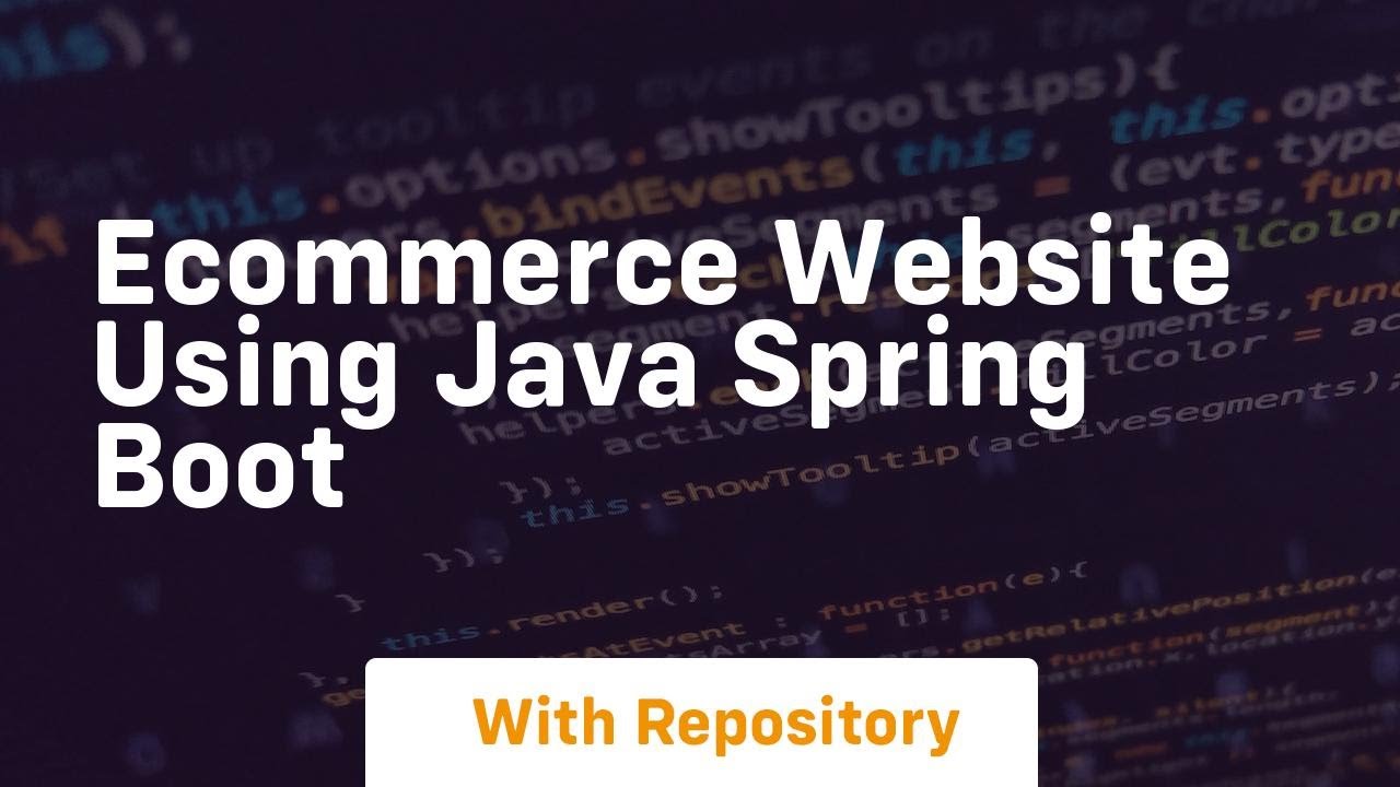 ecommerce website using java spring boot