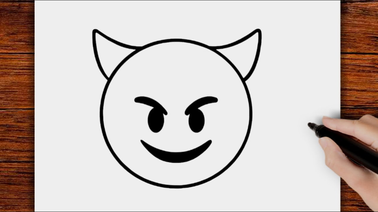 How To Draw Devil Face Emoji  ( easy )