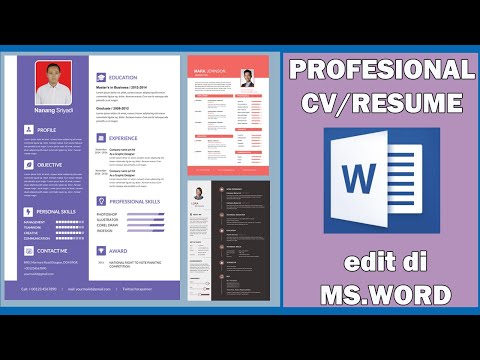 Download dan edit template CV lamaran kerja atau resume di Microsoft Word