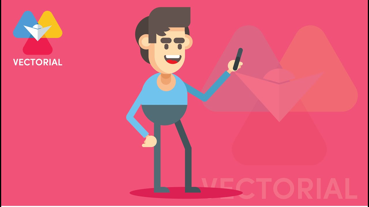 Man holding smartphone Tutorial in Illustrator