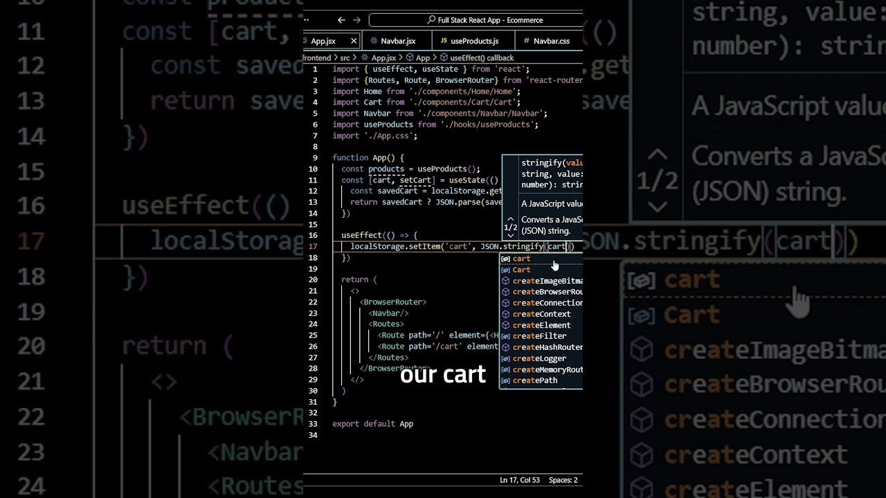 React useEffect: Save Cart to localStorage | Beginner Tutorial