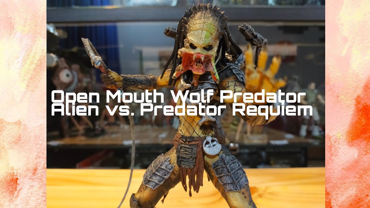 NECA Alien vs. Predator Requiem -  Open Mouth Wolf Predator [Action Figure Review]