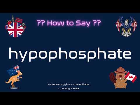 ๐งช๐ฌ How to Pronounce hypophosphate? (CORRECTLY) | Pronunciation Planet