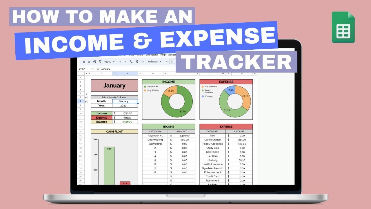 How to Make an Income & Expense Tracker | Google Sheets Tutorial Pt. 1